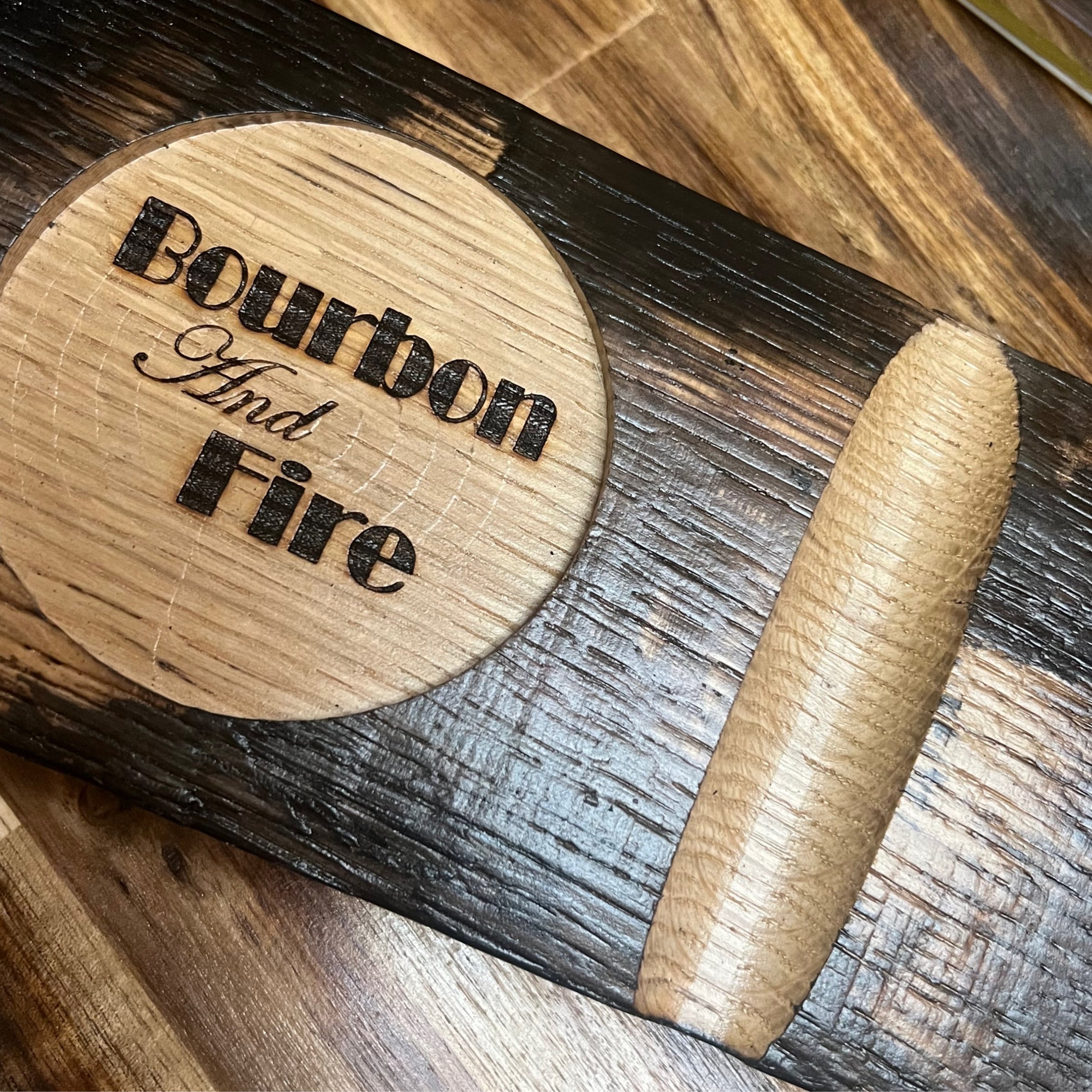 Cigar and Bourbon Holder | Bourbon and Fire