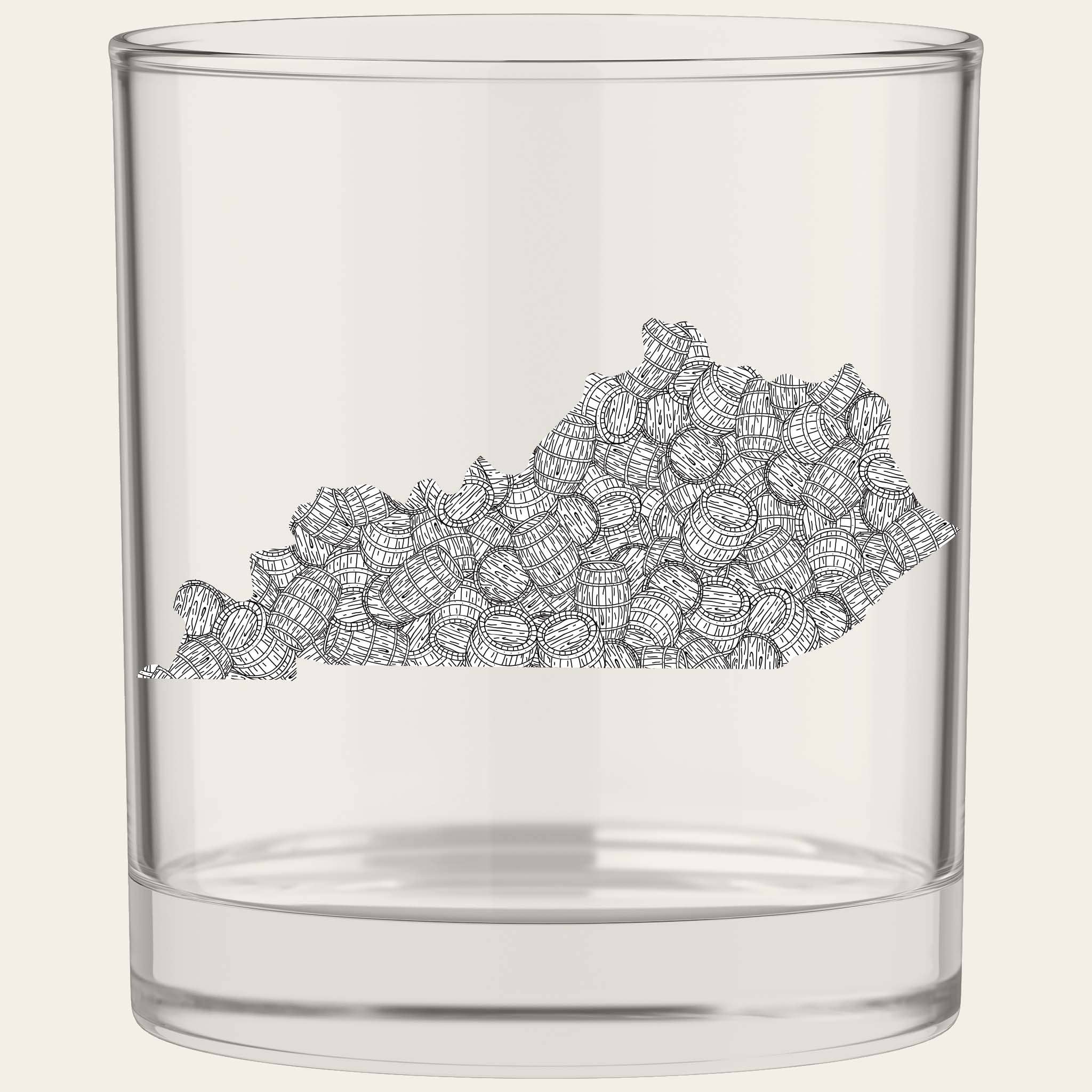 Cup Kentucky Shape Bourbon Whiskey Rocks Glass | Bourbon and Fire